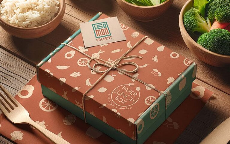 Free Paper Lunch Box Mockup - Free mockup