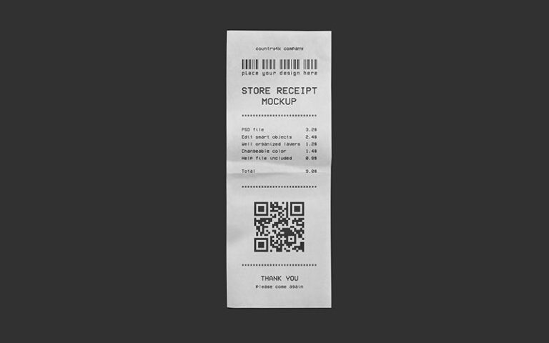 Free Store Receipt Mockup Set - Free mockup