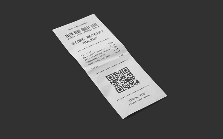 Free Store Receipt Mockup Set - Free mockup