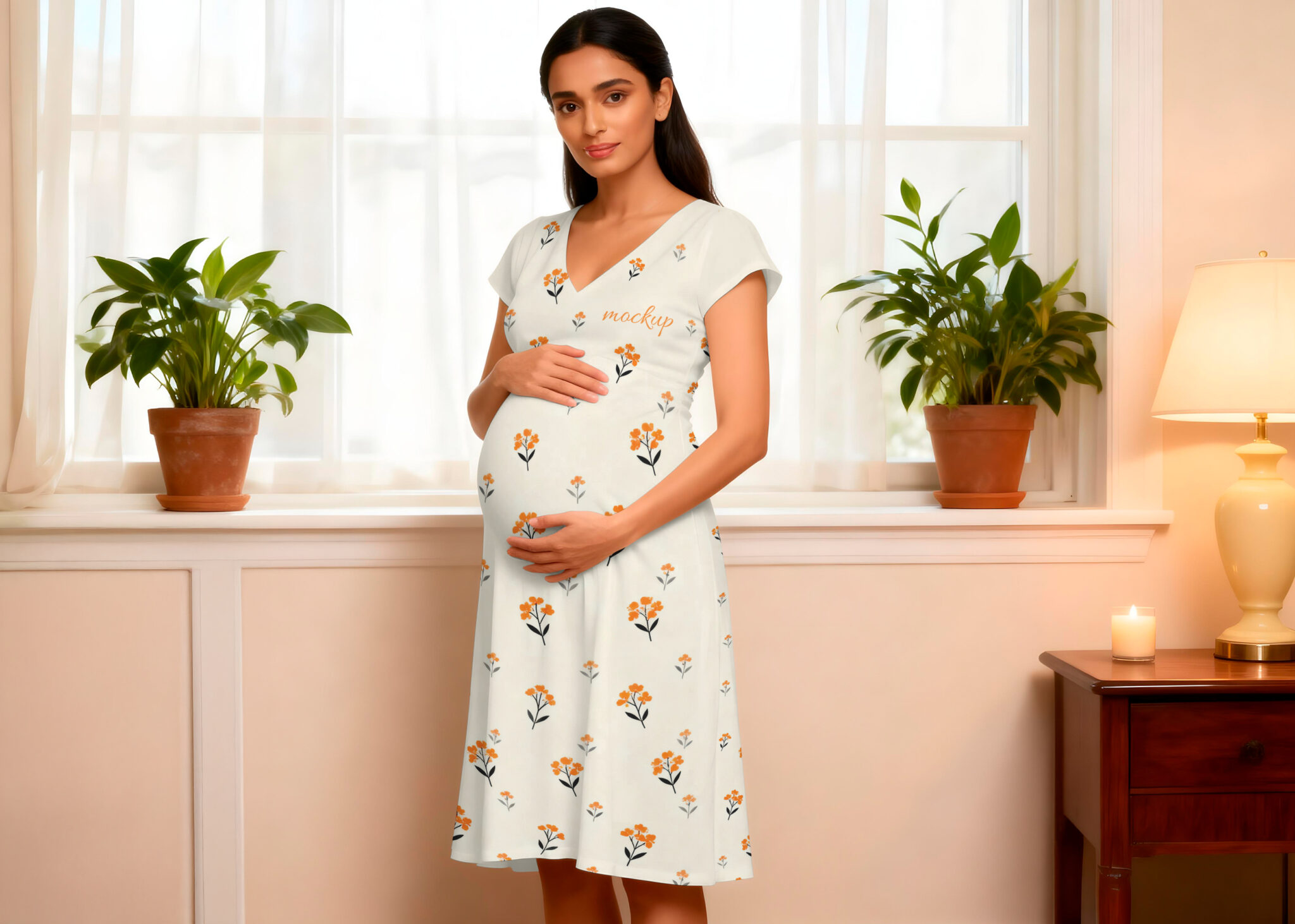 Free Maternity Dress Mockup - Free mockup